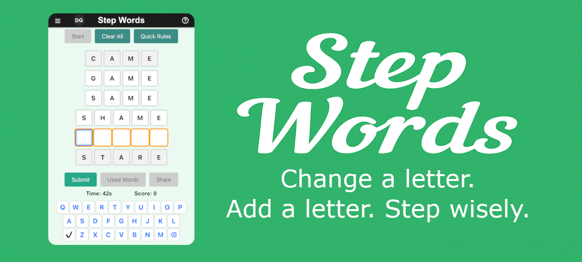 Step Words – Daily Letter Set Puzzle | Decatur Games